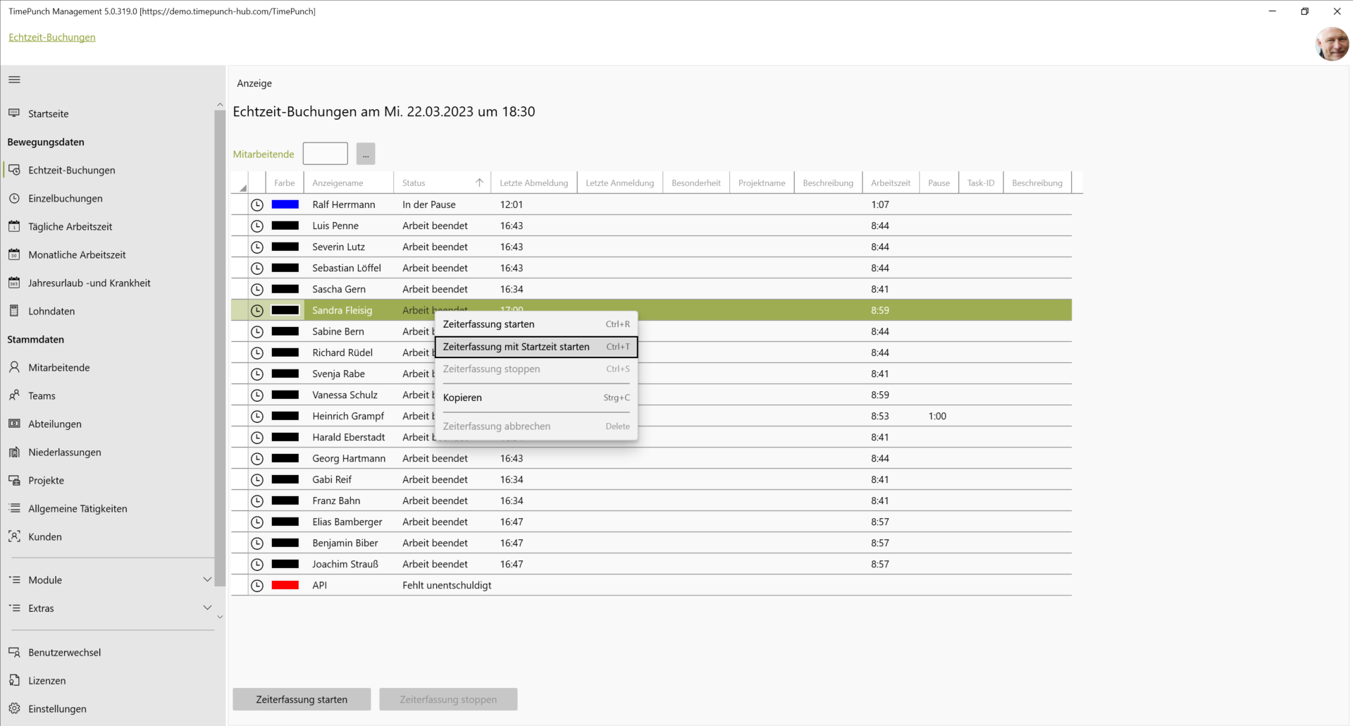 Tipp #1, Zeiterfassung nachträglich starten