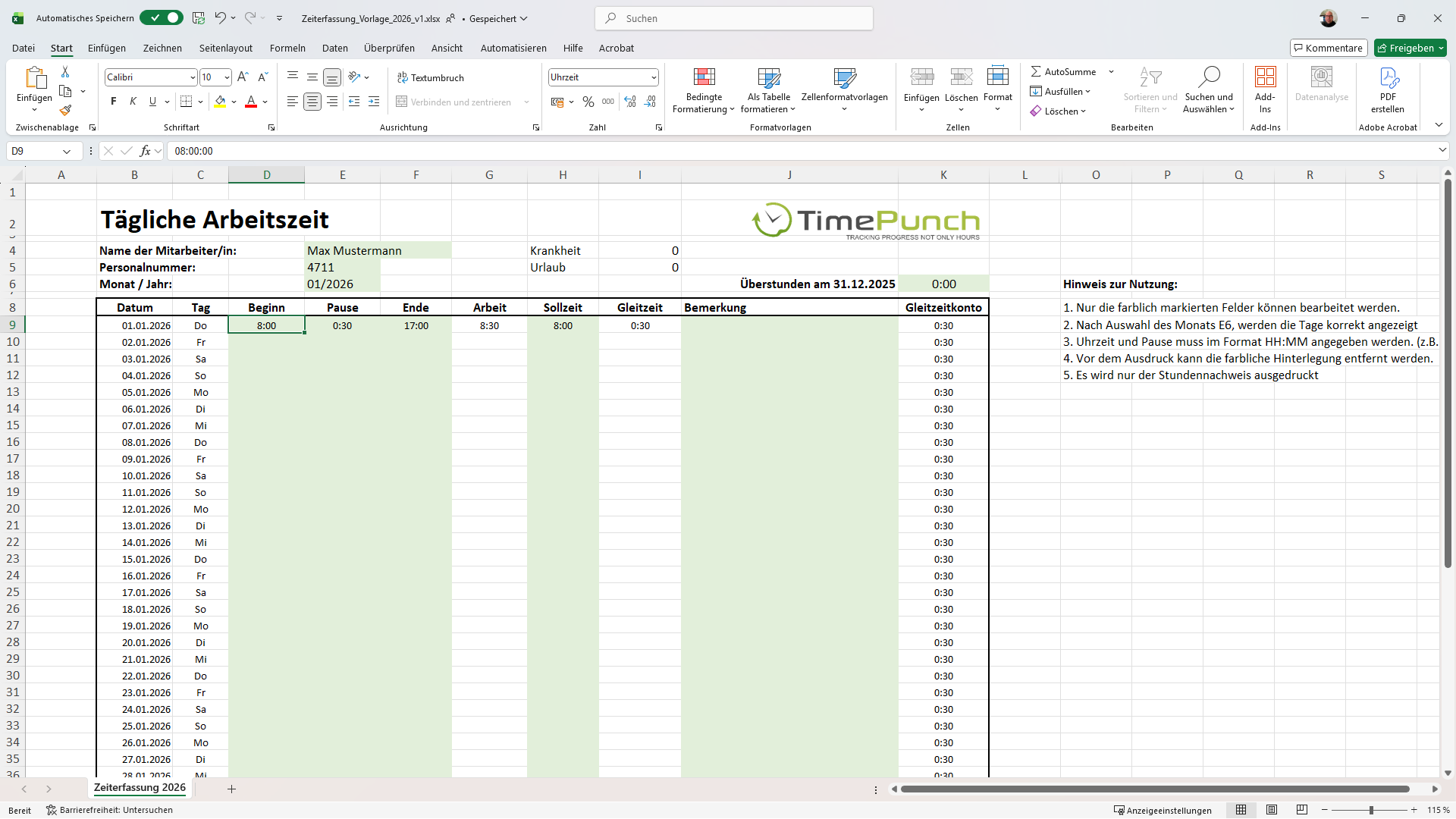 🎅 Nikolaus-Überraschung 2026: Unsere kostenlose Excel-Vorlage zur Zeiterfassung ist da!